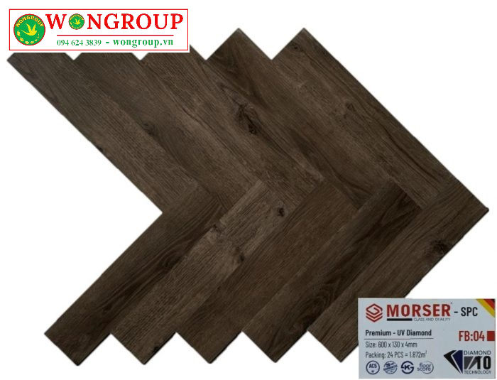 Sàn nhựa hèm khóa Morser 4mm xương cá FB04 » Tập đoàn WonGroup - WonGroup.vn